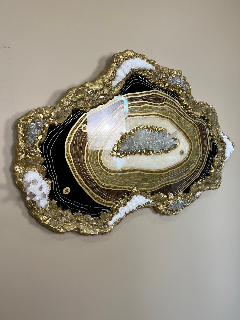 Unique Geode Inspired Artwork Made With Real Quartz Crystals - Etsy