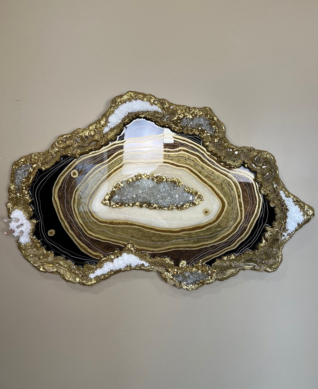 Unique Geode Inspired Artwork Made With Real Quartz Crystals - Etsy