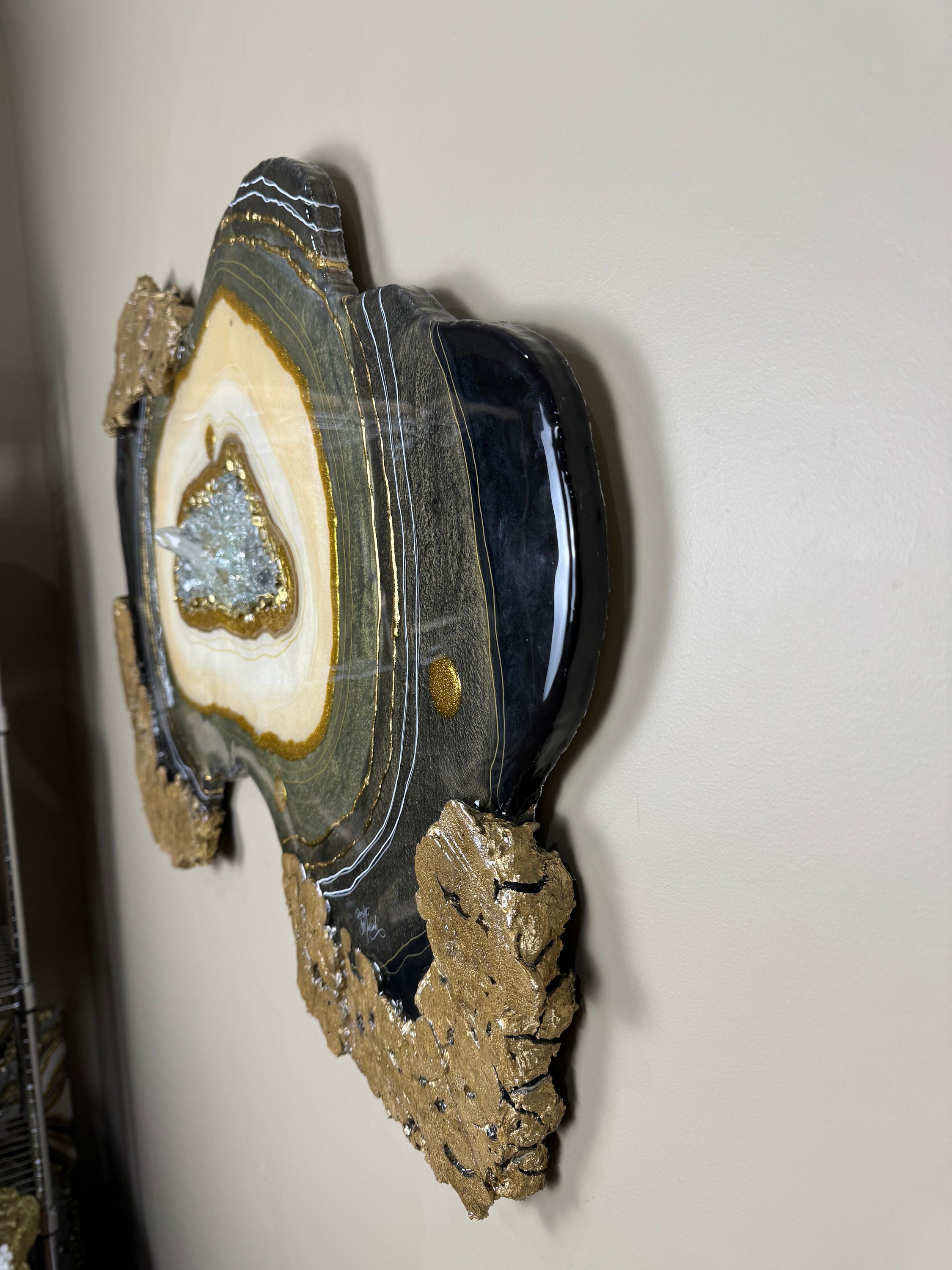 Geode Inspired Artwork Made With Real Quartz Crystals - Etsy