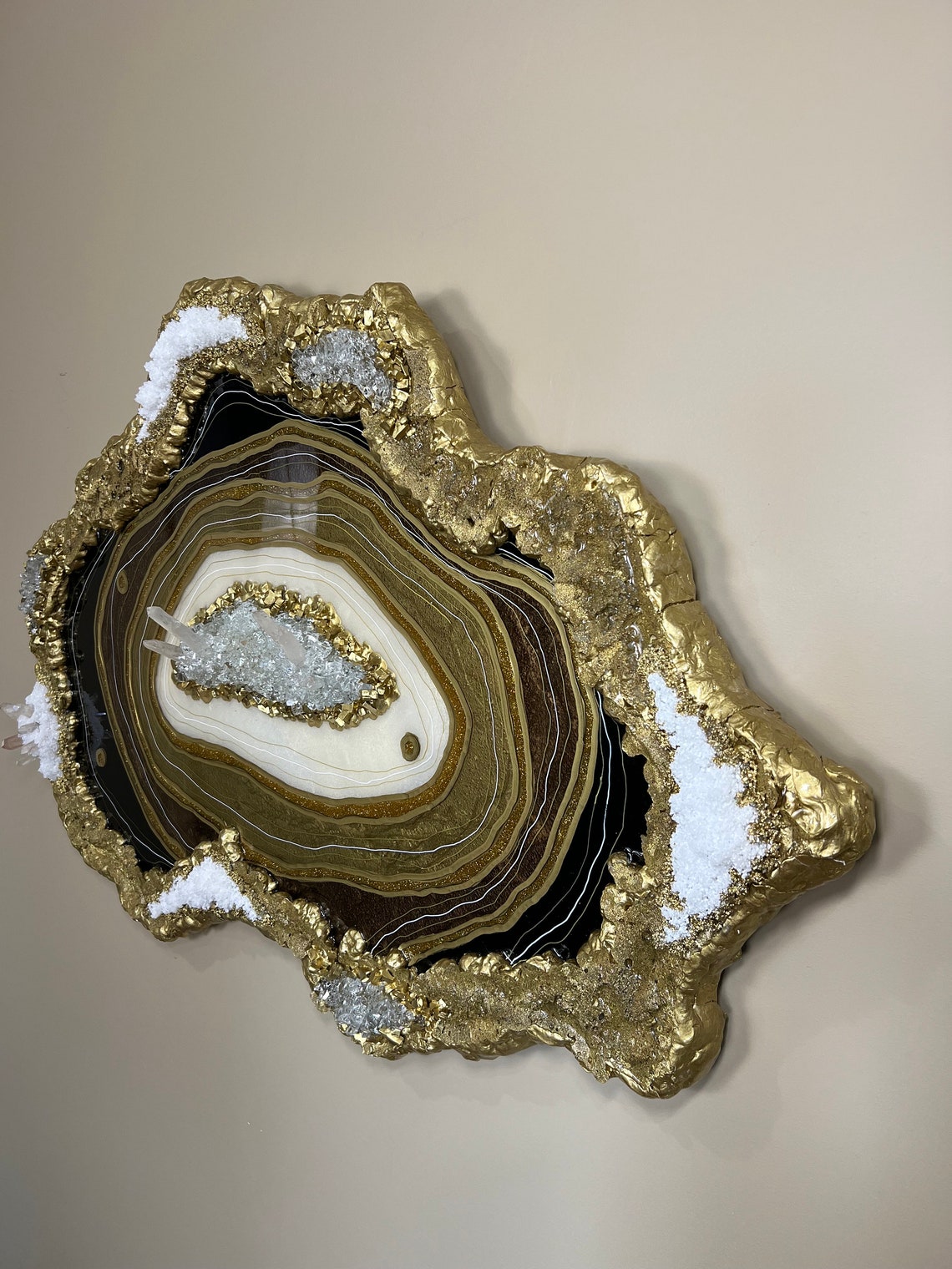 Unique Geode Inspired Artwork Made With Real Quartz Crystals - Etsy