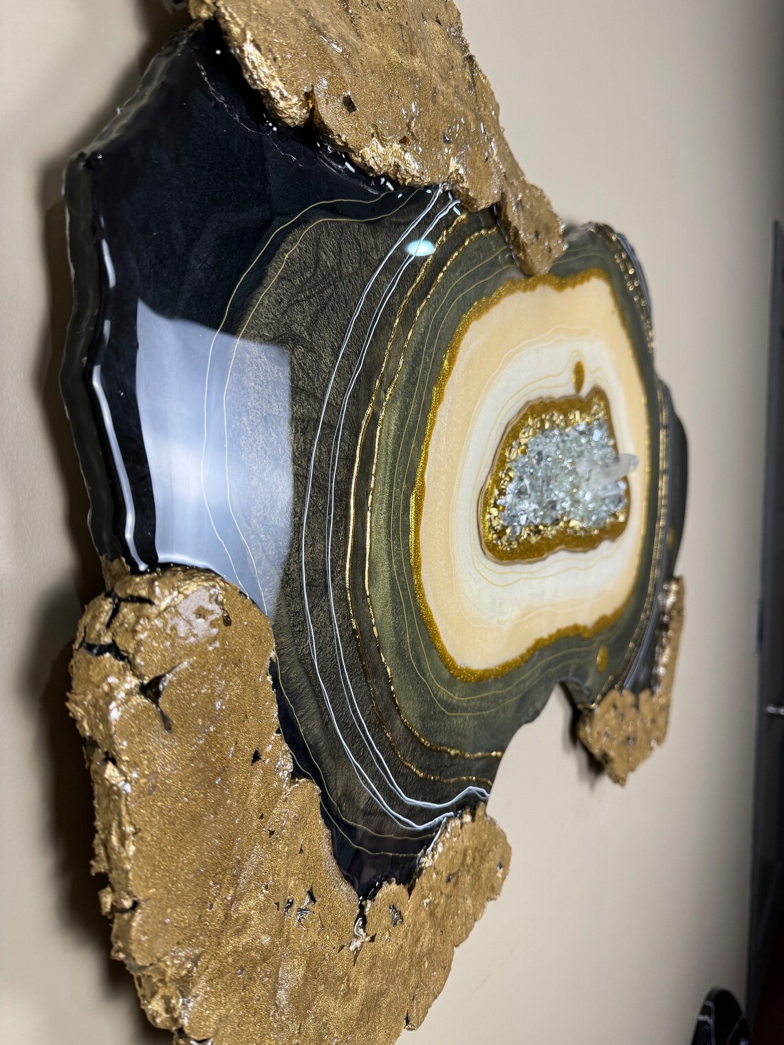Geode Inspired Artwork Made With Real Quartz Crystals - Etsy