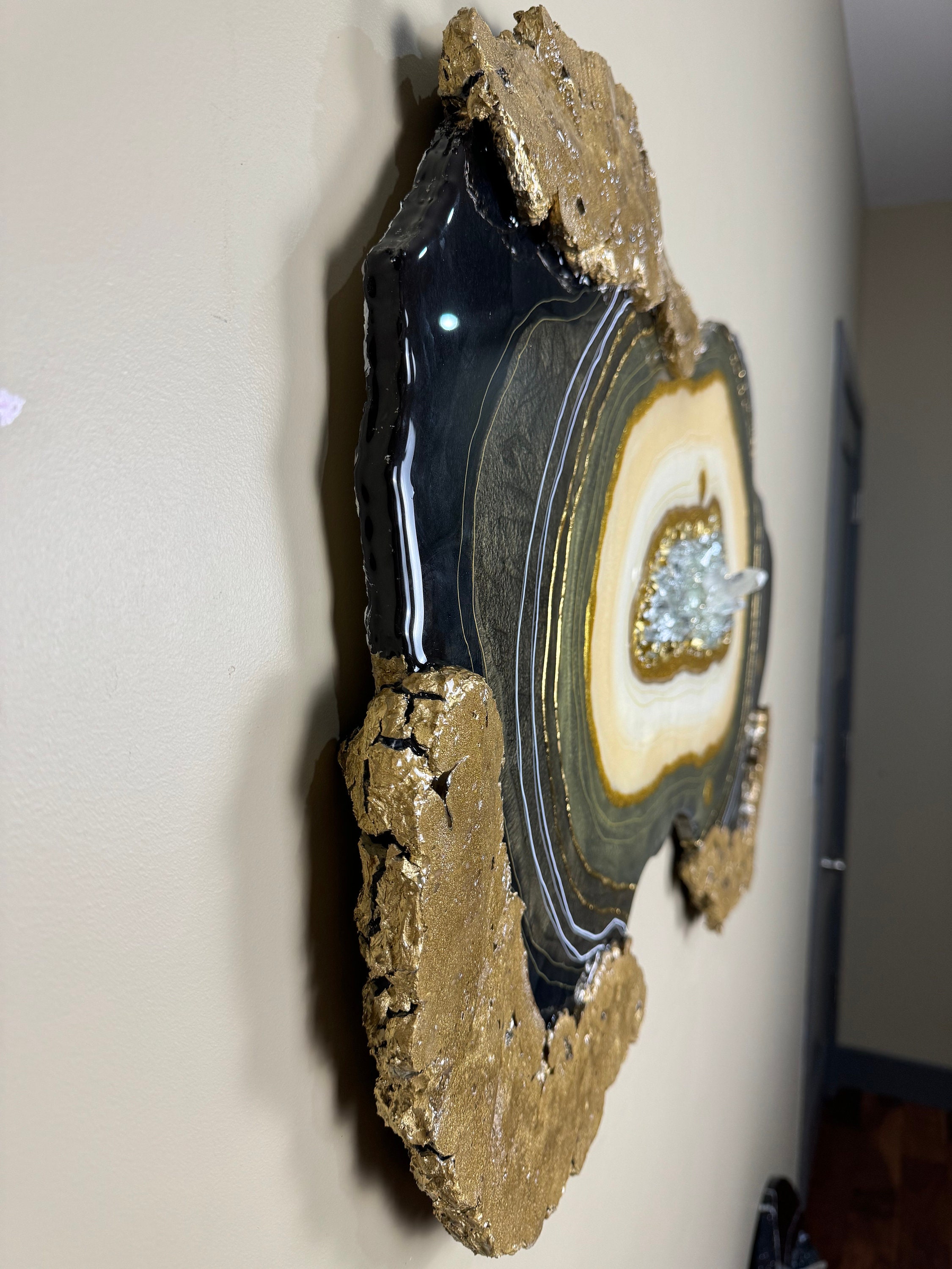 Geode Inspired Artwork Made With Real Quartz Crystals - Etsy