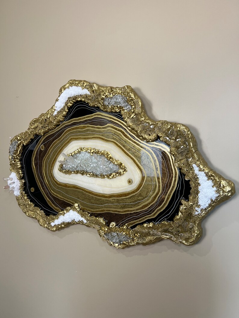 Unique Geode Inspired Artwork Made With Real Quartz Crystals - Etsy