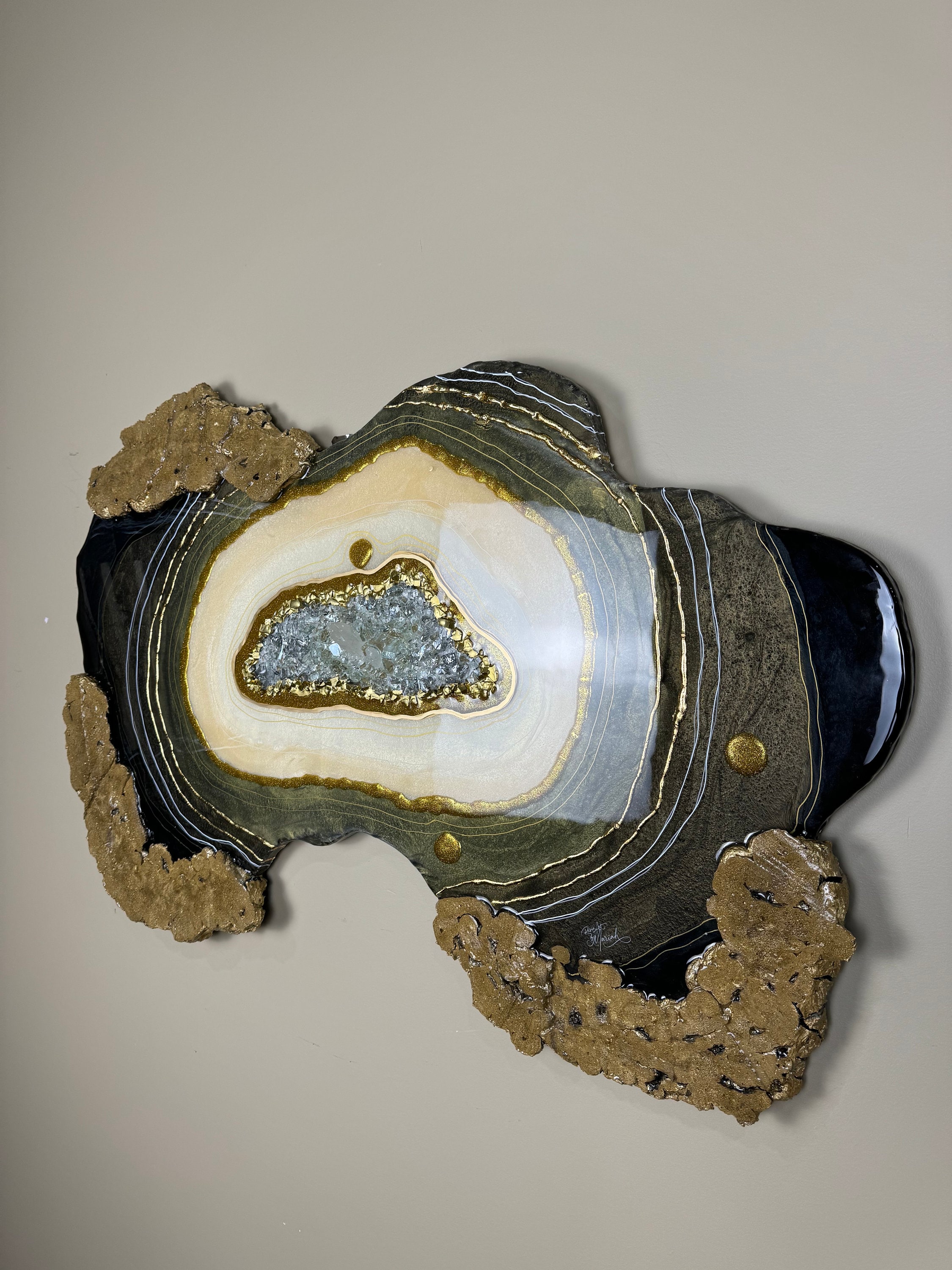 Geode Inspired Artwork Made With Real Quartz Crystals - Etsy