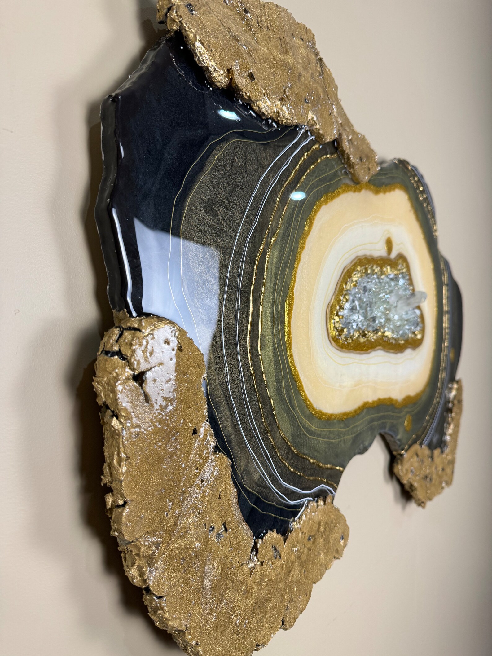 Geode Inspired Artwork Made With Real Quartz Crystals - Etsy