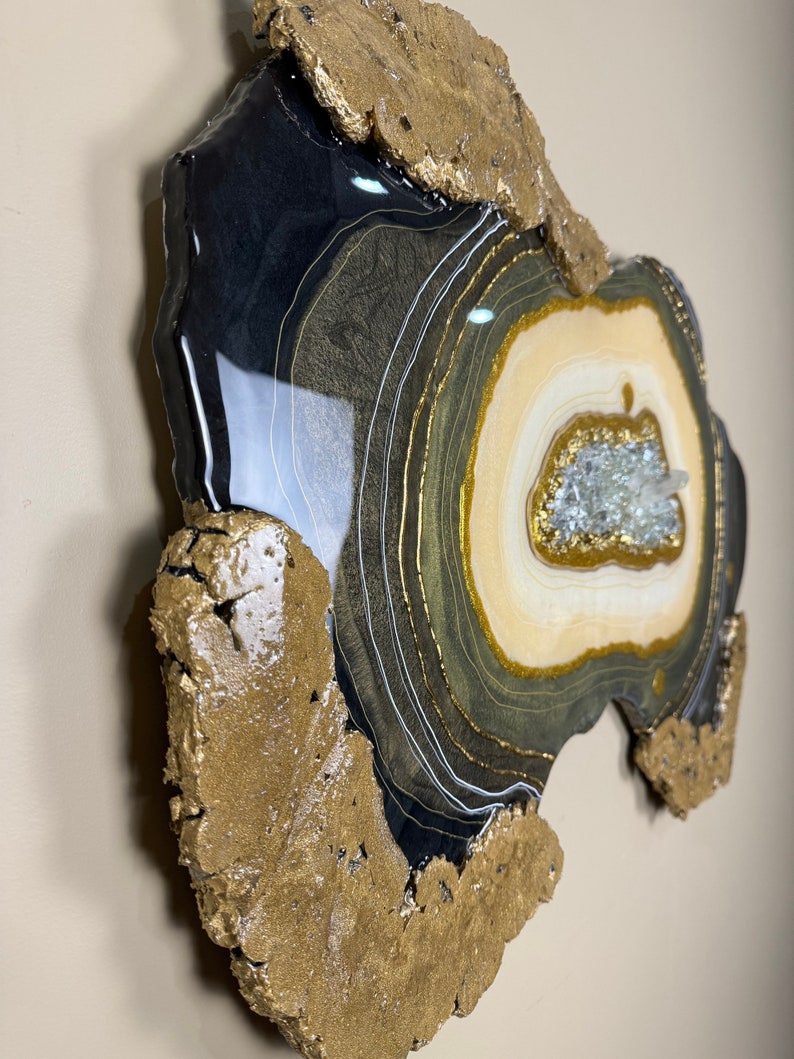 Geode Inspired Artwork Made With Real Quartz Crystals - Etsy