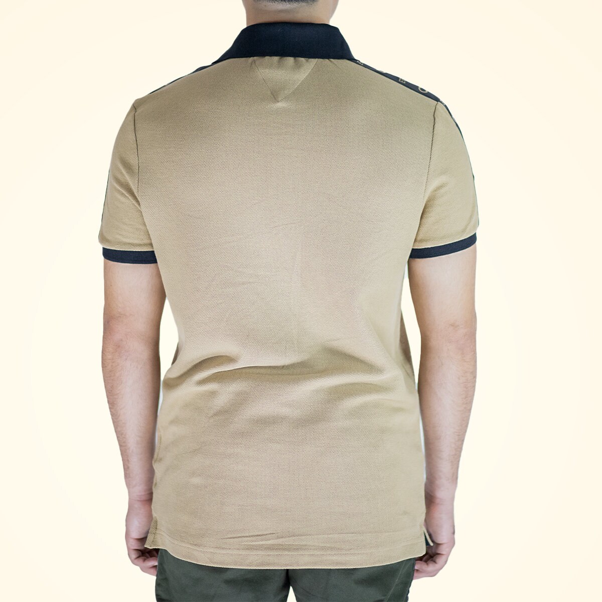 Men's Beige Summer Polo Shirt | Black Collar Polo Jersey Shirts | Best ...