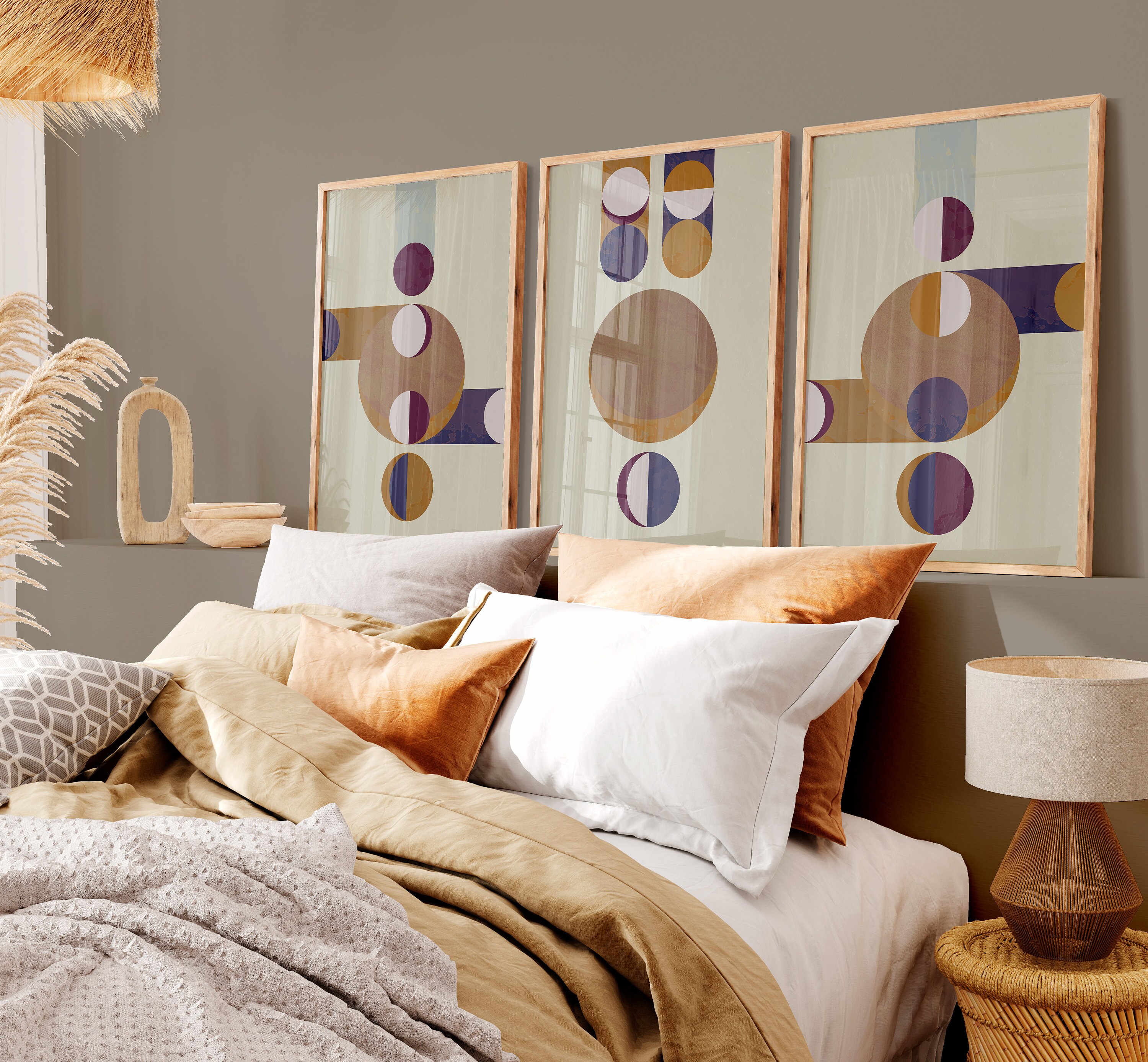 Boho Style Art Prints, Digital Download, Art Prints Set of 3, Neutral ...