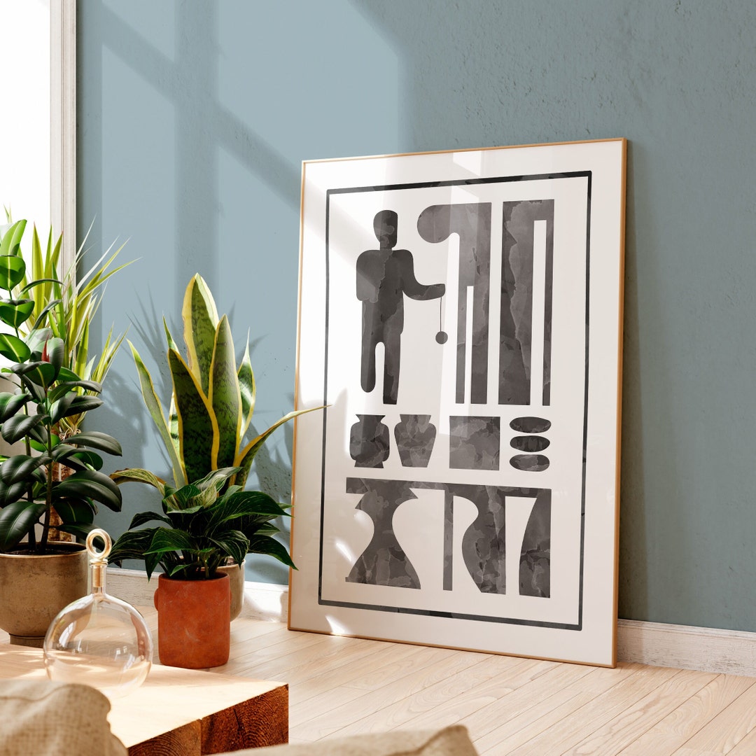 Abstract Compose Art Print, Digital Download, Neutral Wall Art, Modern ...