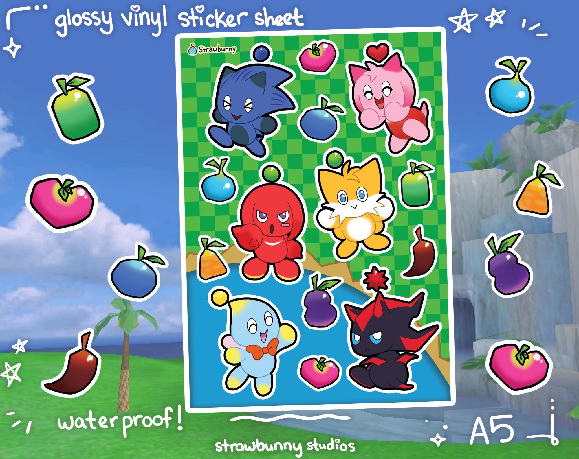Chao Garden Character Chao Inspired Sticker Sheet - Holographic ...