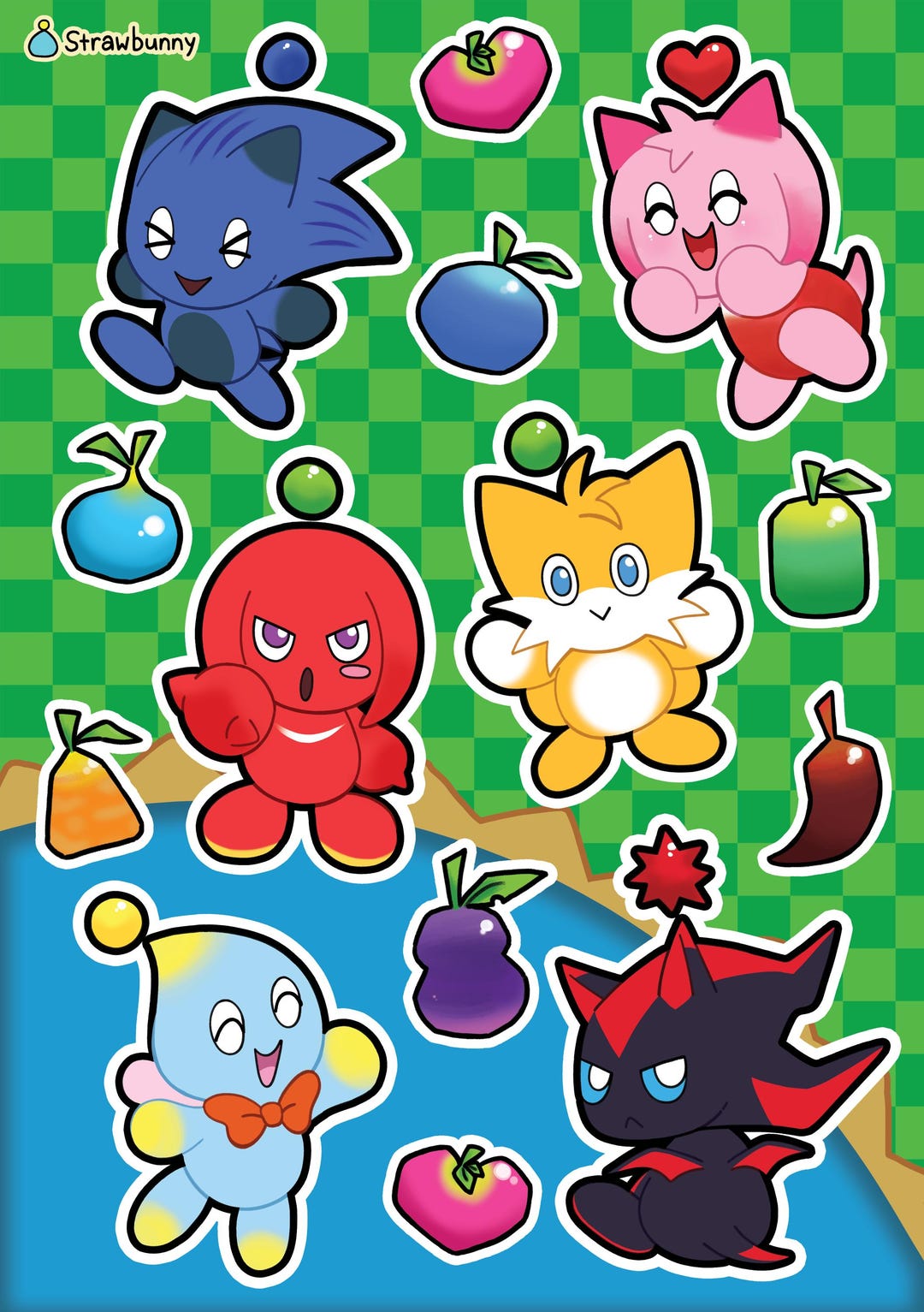 Chao Garden Character Chao Inspired Sticker Sheet - Holographic ...