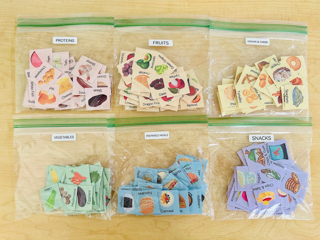 Meal-planning Kit (pre-made Food Cards and Meal Plan Charts) - Etsy
