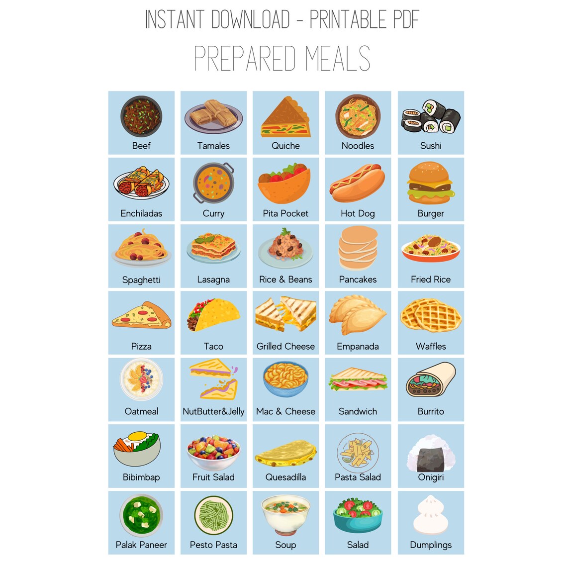 Back to School, Weekly Meal Plan Template, Food Group Options & Meal ...