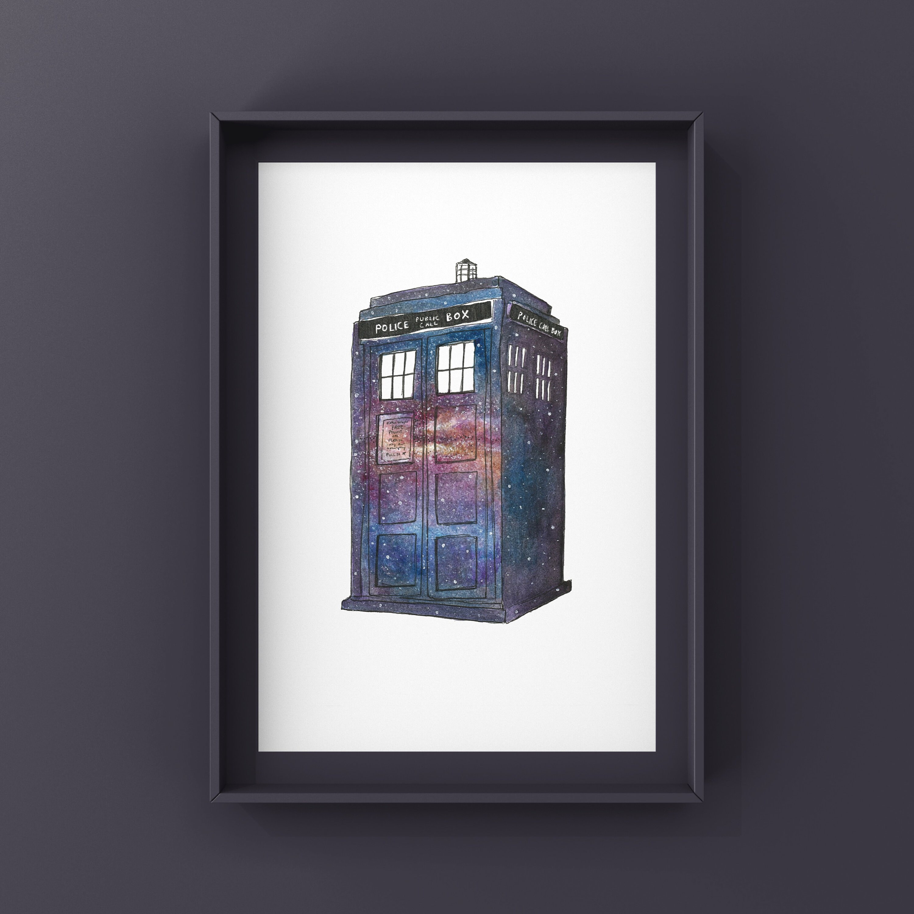 Galaxy Tardis Dr Who Digital Download Watercolor Print - Etsy