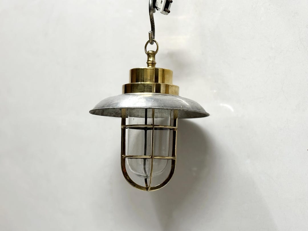 Vintage-style Brass Exterior Bulkhead Hanging Cargo Light Fixture With ...