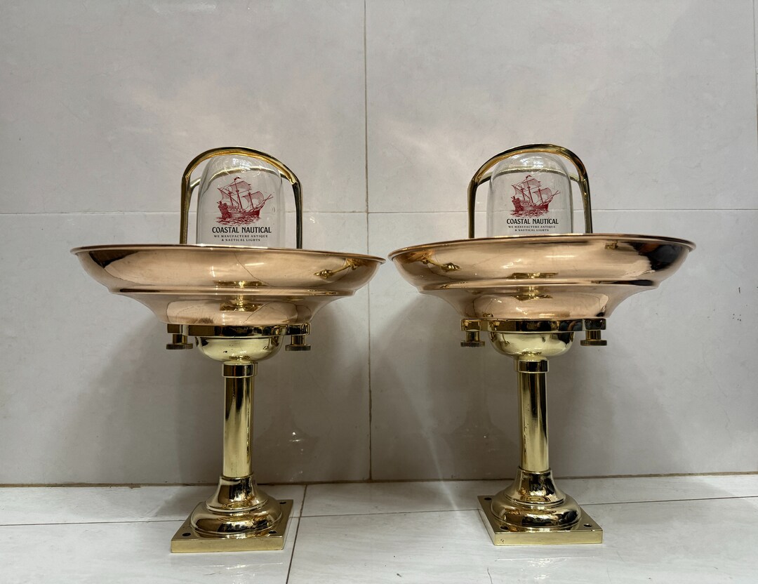Antique Office Study Table Brass Bulkhead Ceiling Lamp With Copper ...