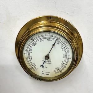Vintage Brass Ship Barometer | Antique Nautical Decor | Rotterdam ...