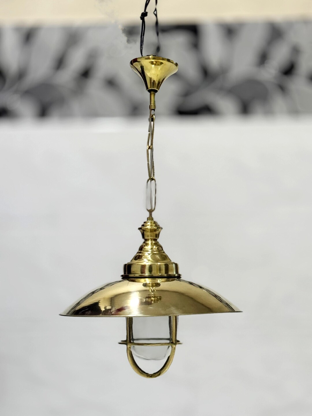 Nautical Brass Ceiling Pendant Light – Vintage Marine Hanging Fixture ...