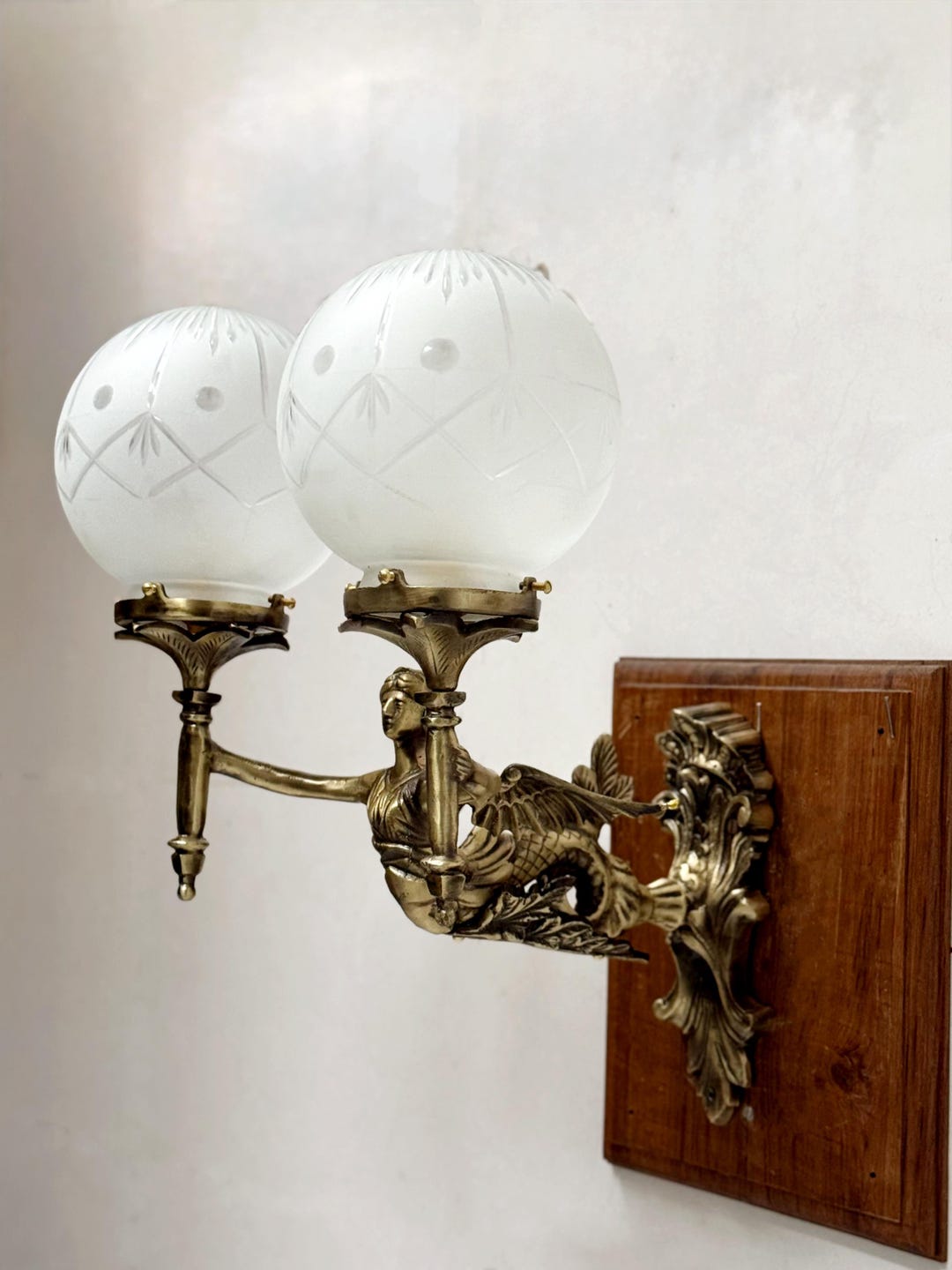 Modern Art Nouveau Brass Mermaid Wall Sconce Victorian-inspired ...