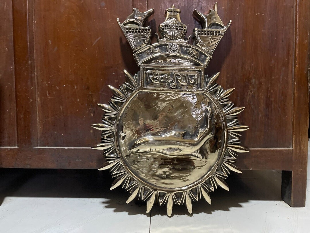 Vintage Nautical Marine Ship Name Plate - Authentic Indian Navy, Solid ...