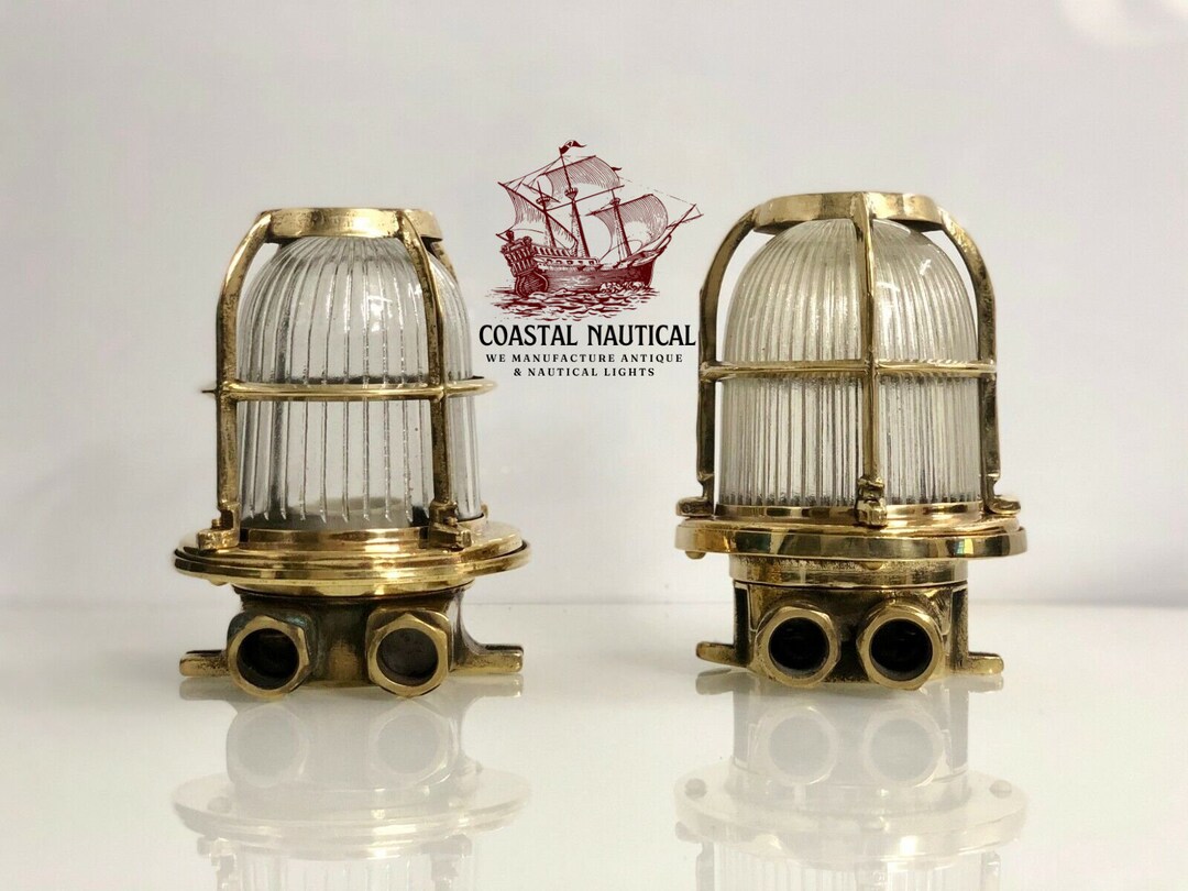 Vintage Nautical Design Solid Brass Ceiling Wall Mounted Bulkhead Ship ...