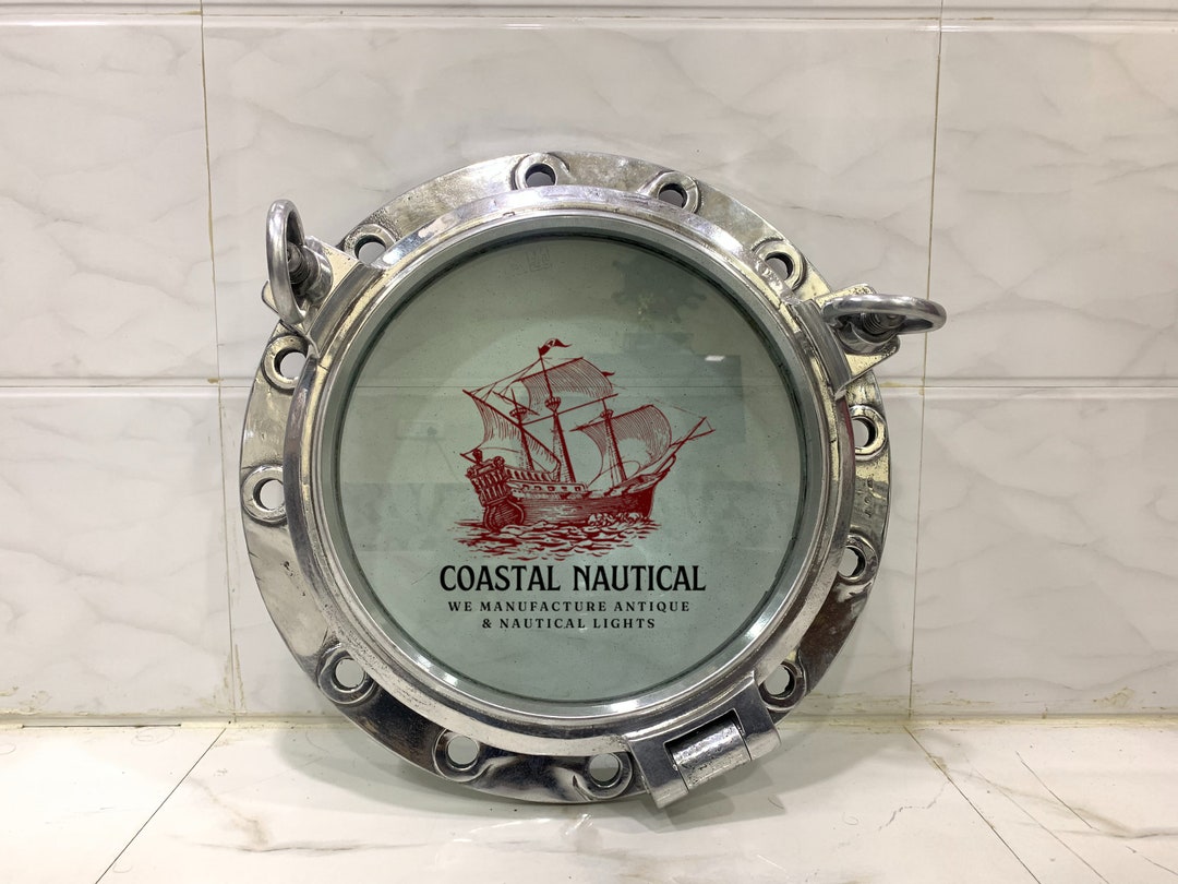 Mid Century Wall Mount Maritime Antique Ship Aluminum Round Porthole ...