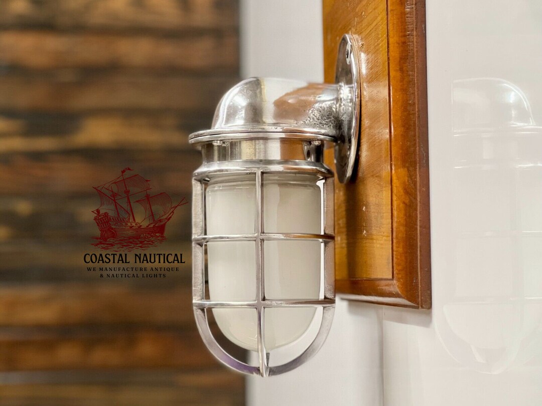 Vintage Style Aluminum Bulkhead Wall Sconce Light With Classic White ...