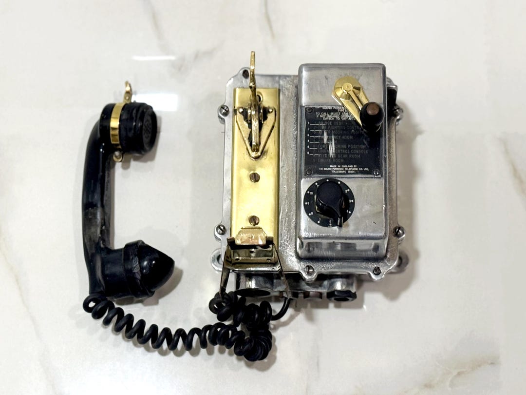 Antique Brass & Aluminum Ship Telephone | Refurbished Wall Mount by the ...
