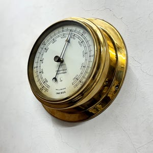 Vintage Brass Ship Barometer | Antique Nautical Decor | Rotterdam ...