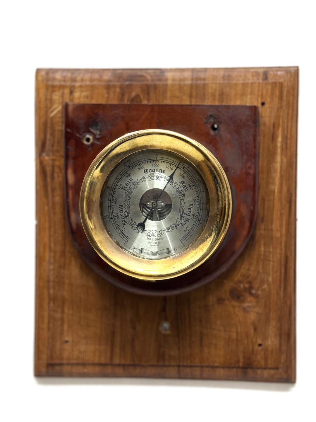 Ship Salvage Original Wooden Brass Barometer | Vintage Ship Antique ...