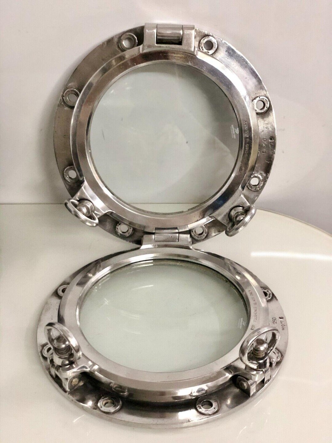 Vintage Aluminum Porthole Window | Nautical Round Ship Window With Two ...