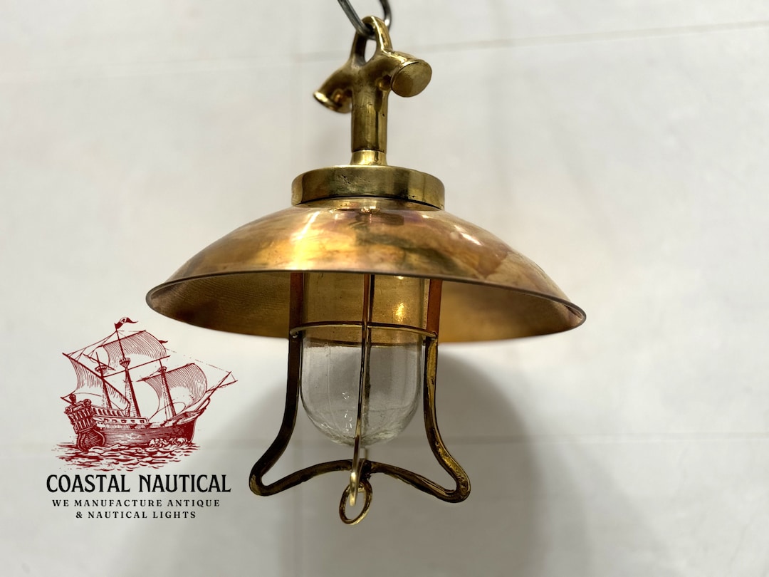 Nautical Hanging Brass Bulkhead Lamp - Retro Ceiling Design With Copper ...