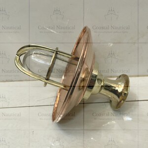 Nautical Solid Brass Bulkhead Ceiling Light With Copper Shade for Home ...