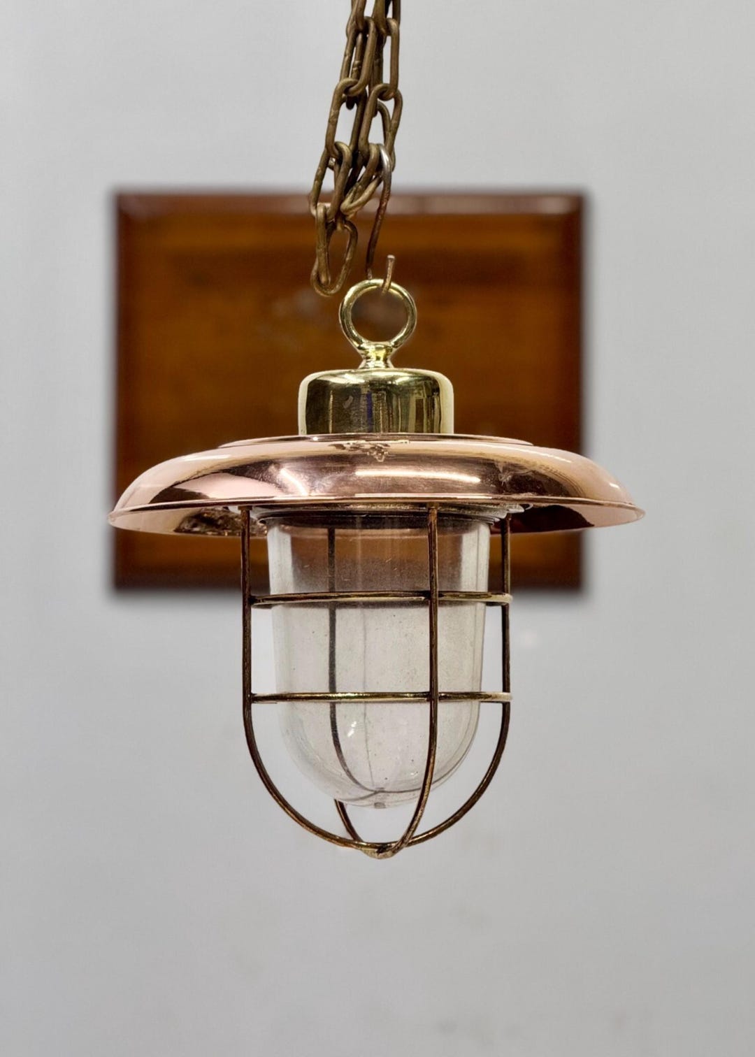 Vintage Brass Bulkhead Pendant Light – Nautical Hanging Cargo Ceiling ...