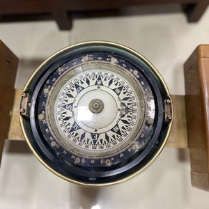 Original Saura Keiki Seisakusho Magnetic Binnacle Brass Compass ...