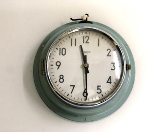 Original Vintage Antique Nautical Ship Marine Citizen Quartz Wall Clock ...