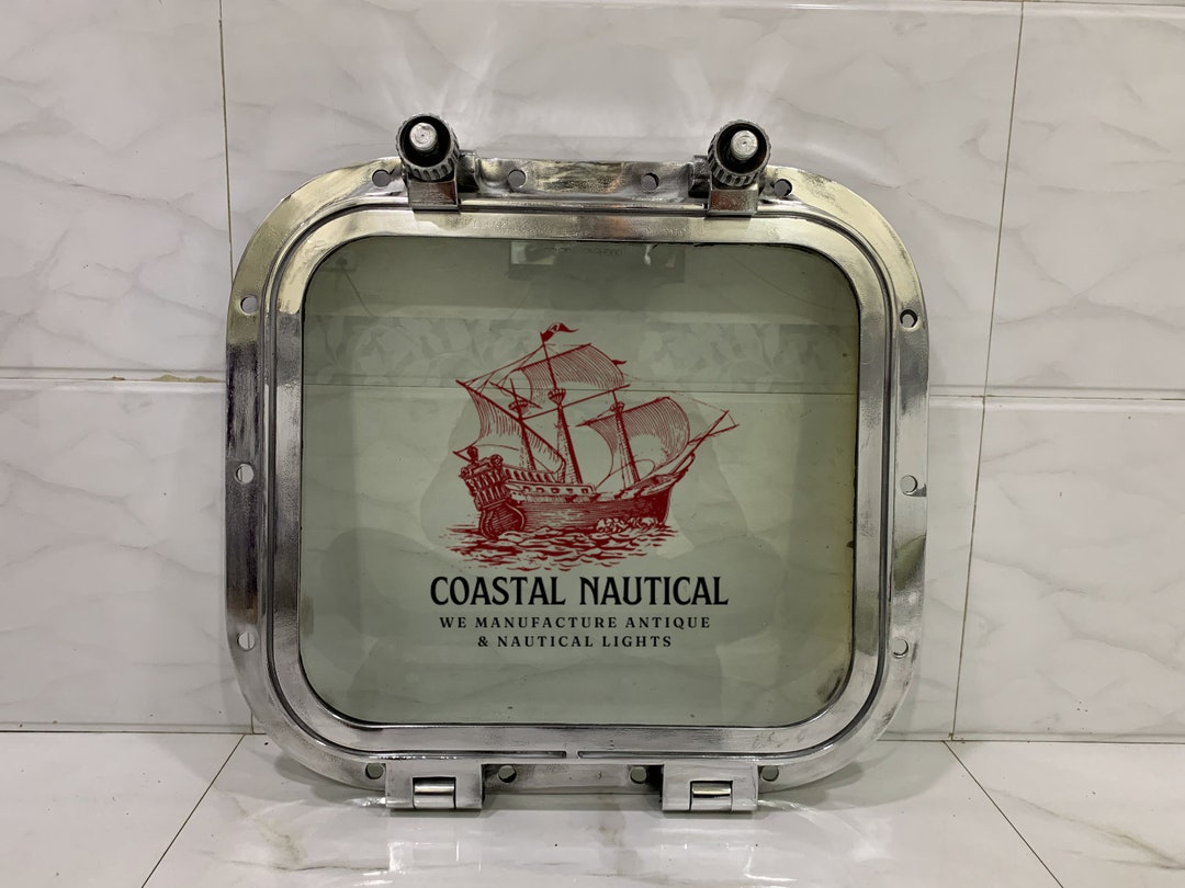 Nautical Maritime Old Antique Aluminum Ship Salvage 2 Dogs Rectangle ...