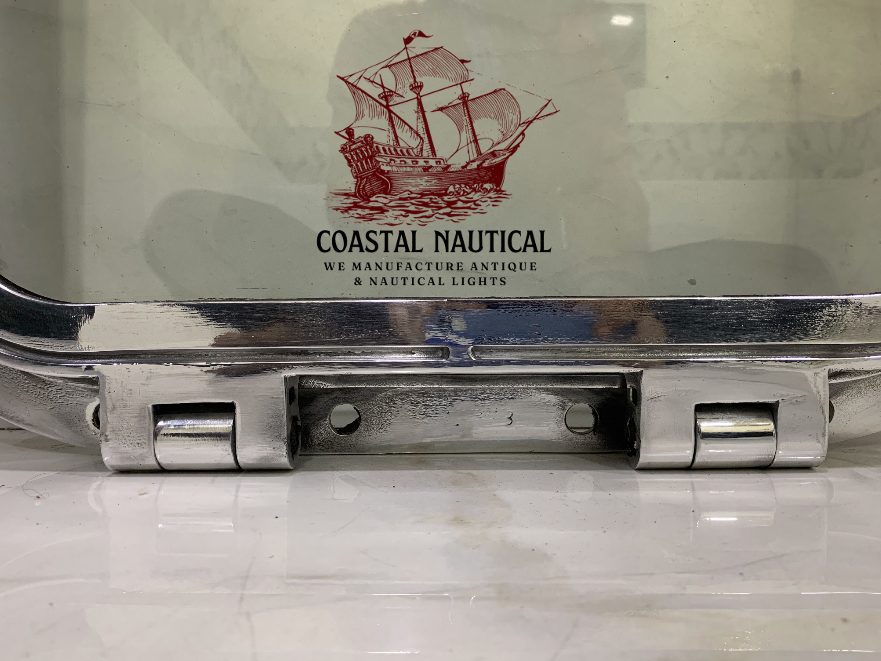 Vintage Refurbished Cargo Ship Aluminum Square Porthole Window With 2 ...