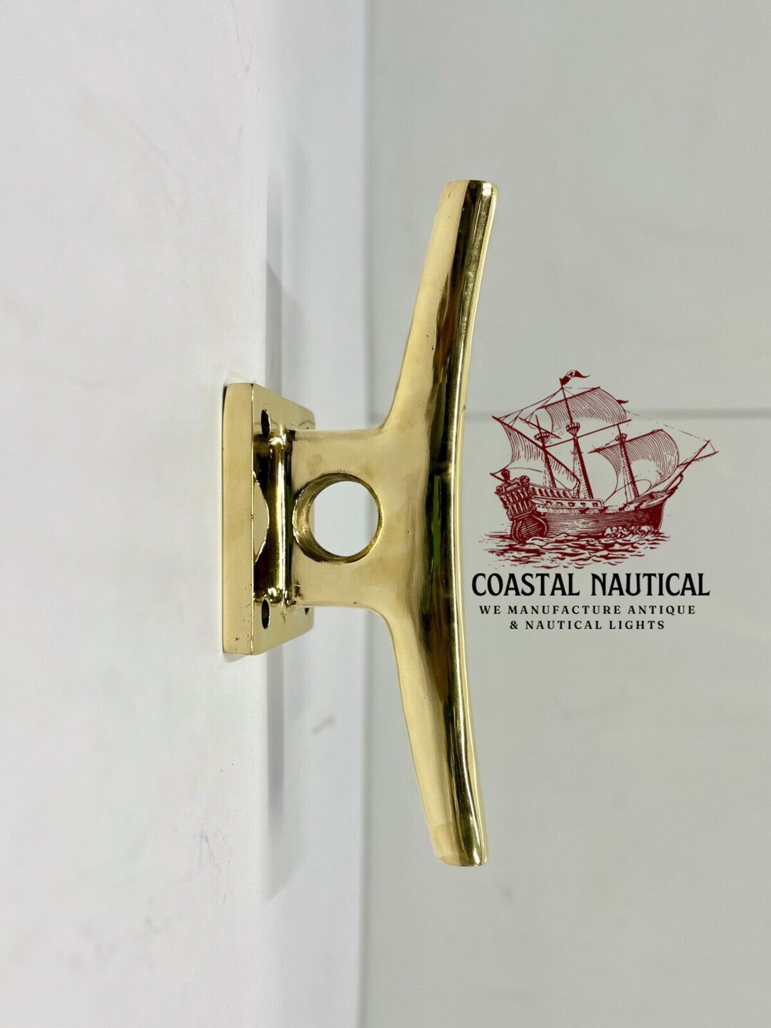 Nautical Vintage Solid Brass Ship Rope Holder - Marine Replica Wall ...