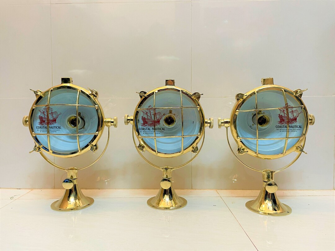 Vintage Nautical Marine Boat Brass Mini Spot Light - Retro Cargo Style ...