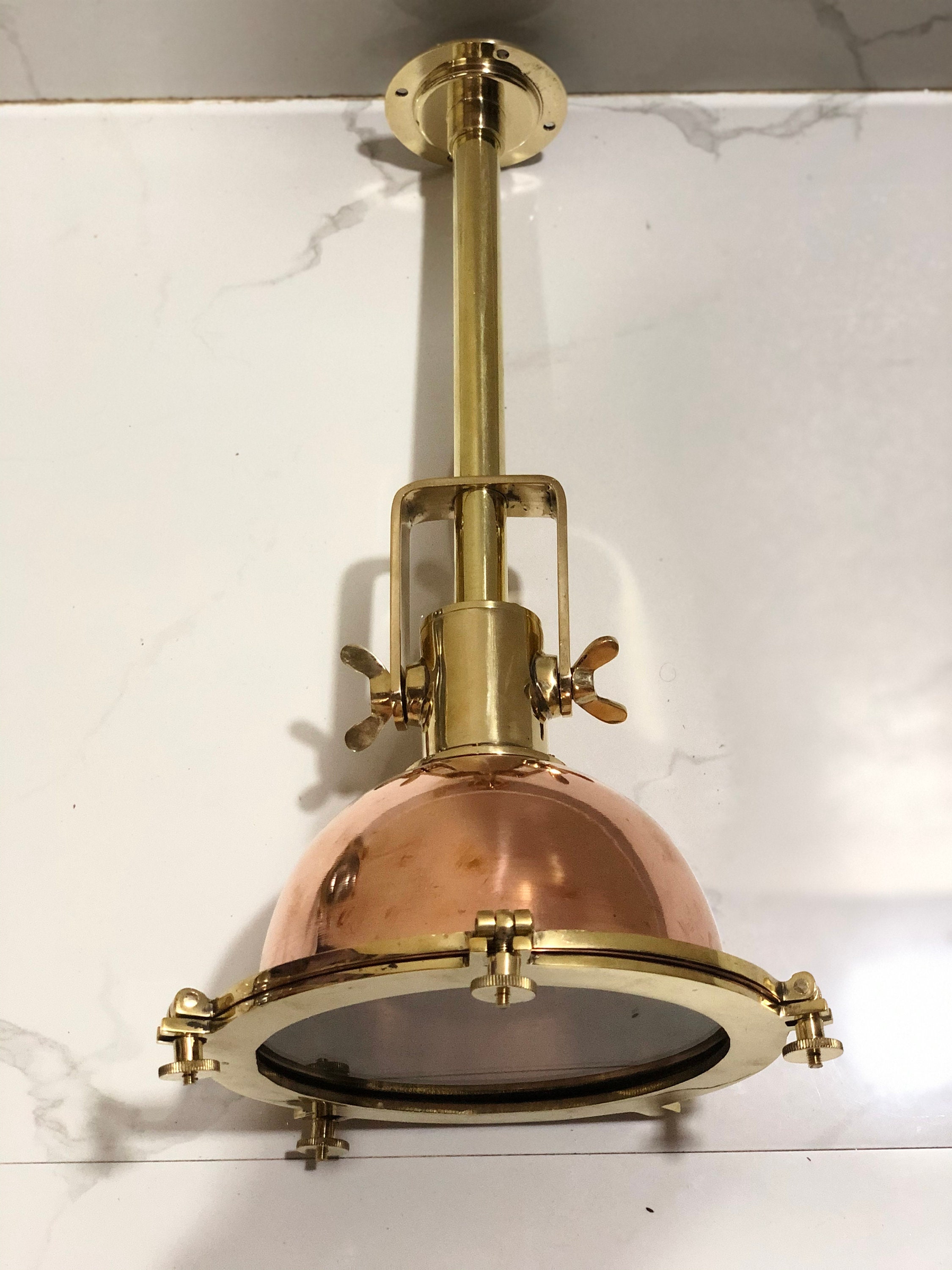 Marine Cargo Ship Smooth Copper and Brass Metal Ceiling Pendant Light ...