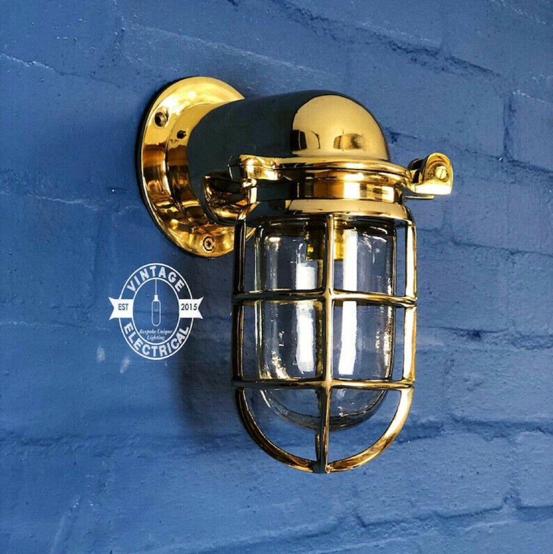 Vintage Style Marine Antique Brass Wall Mount Nautical Indoor/outdoor ...