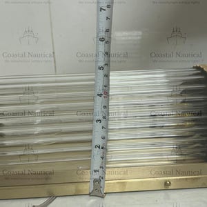 Pair of Art Deco Vintage Wall Sconces Brass & Glass Rod Light Fixtures ...