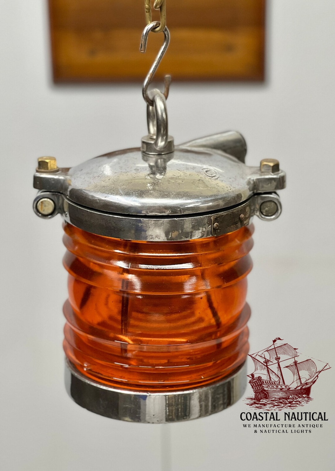 Coastal Salvaged Ship Original Marine Vintage Nautical Lamp With Orange ...