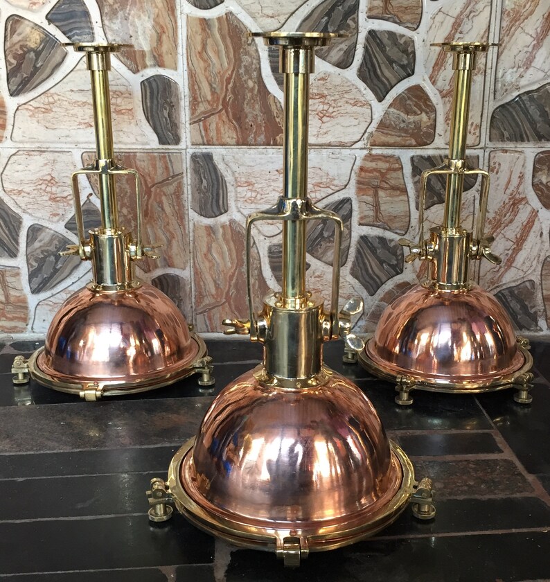 Marine Cargo Ship Smooth Copper and Brass Metal Ceiling Pendant Light ...