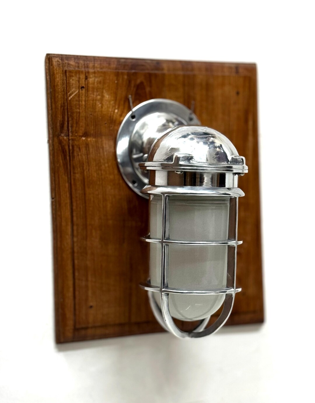 Marine Aluminum Bulkhead Wall Sconce With Milk Glass | Oceanic Replica ...