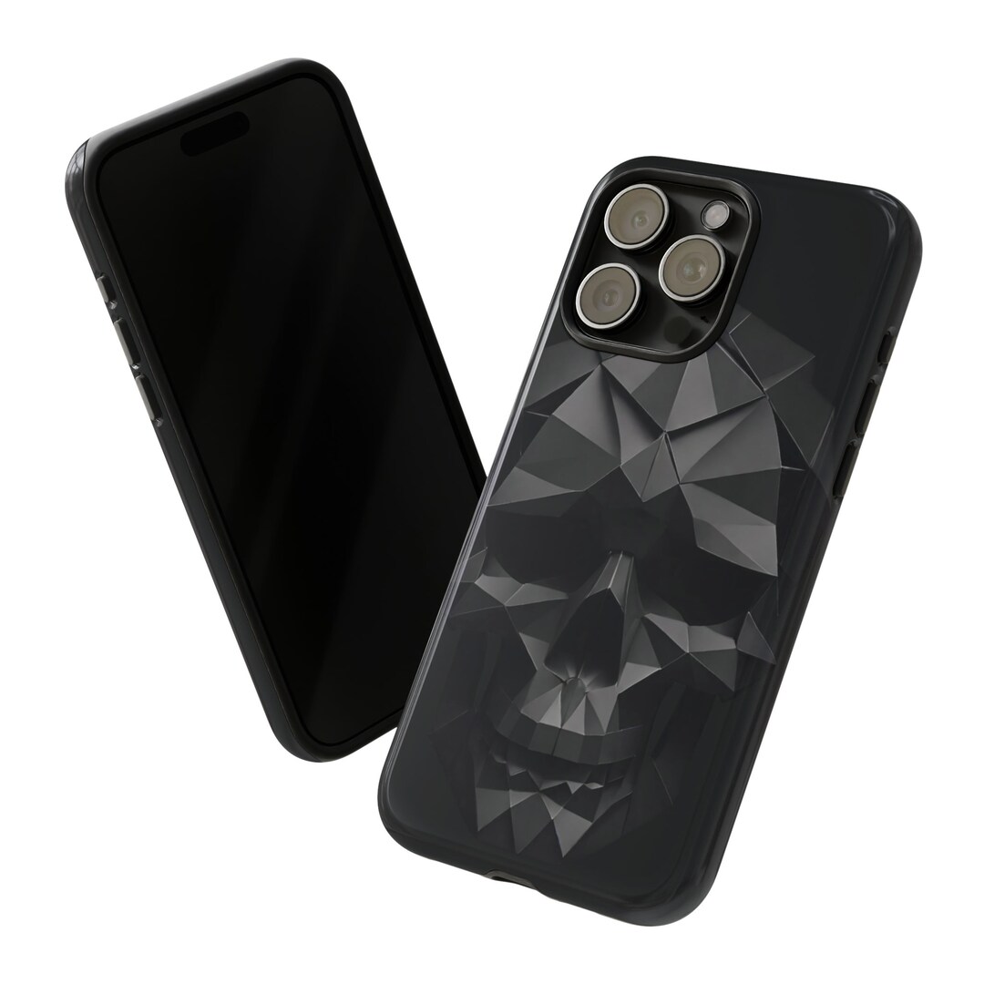Black Origami Skull Phone Case Iphone, Samsung Galaxy and Google Pixel ...