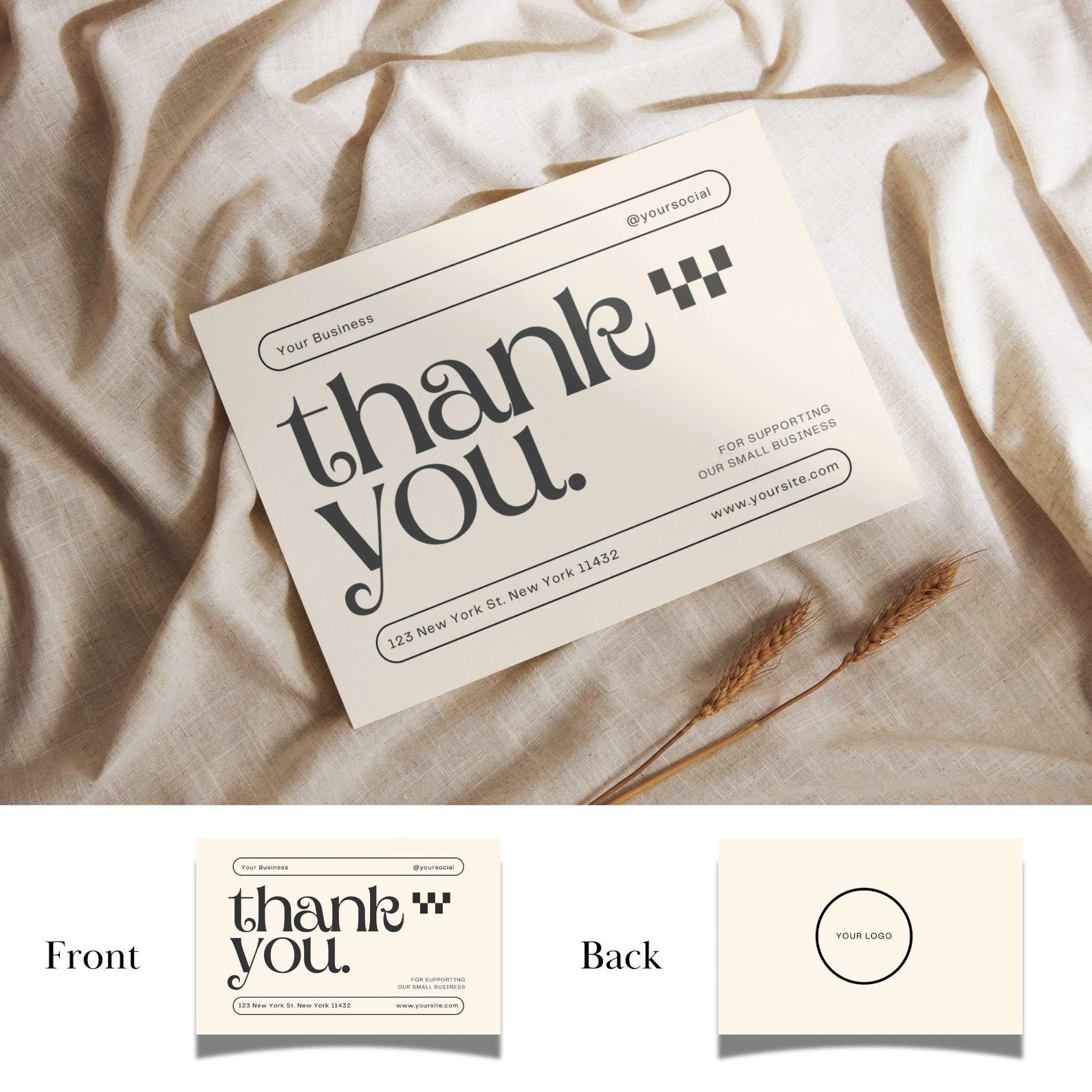 Printable Business Thank You Card, Discount Promo Code Insert, Custom ...