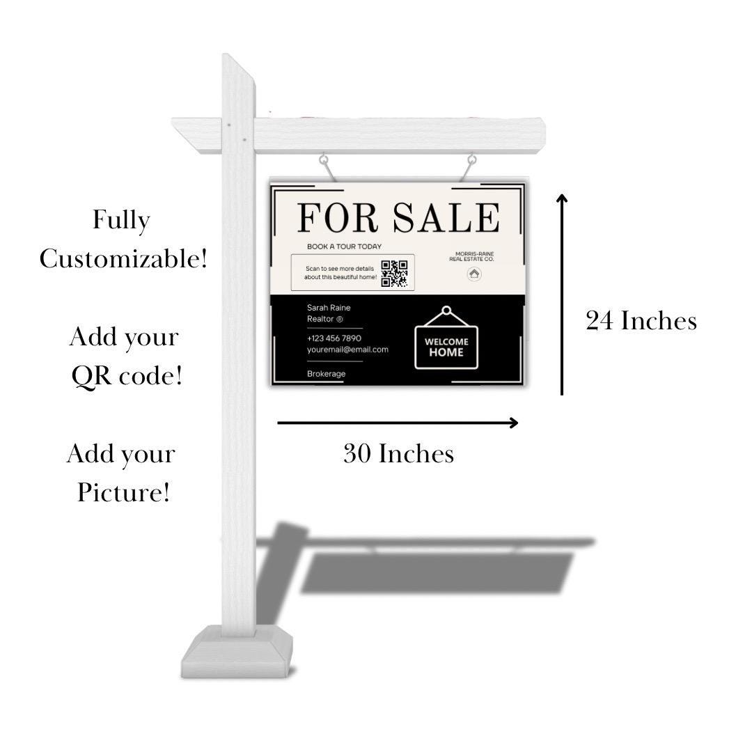 Modern Realtor for Sale Sign Template, Editable Real Estate Sign ...