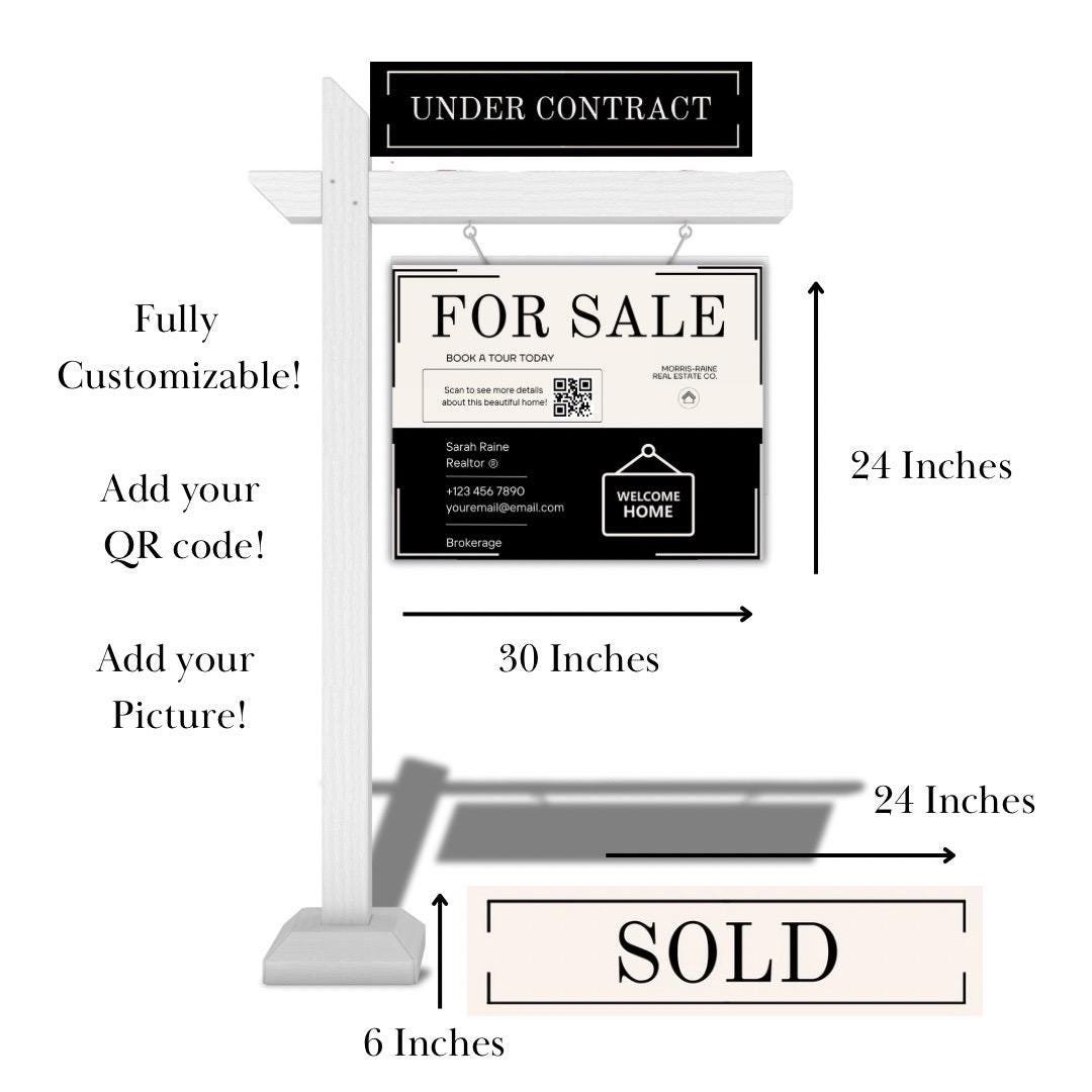Modern Realtor for Sale Sign Template, Editable Real Estate Sign ...